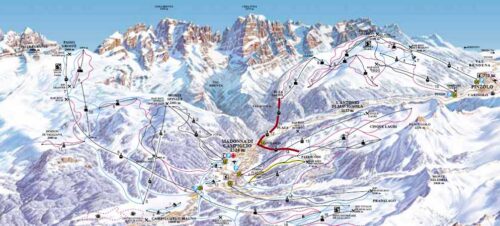 Mappa delle piste da sci Madonna di Campiglio e Pinzolo